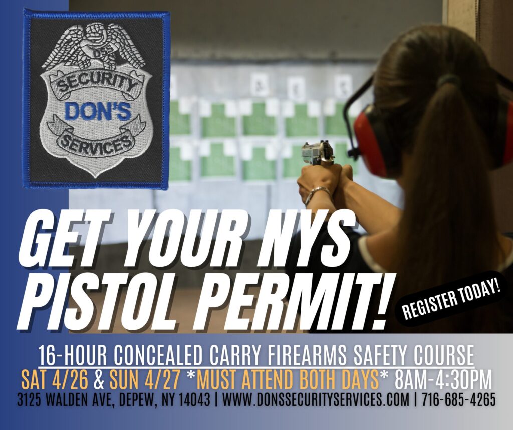 NYS Concealed Carry Firearms Safety Course for Pistol Permit
