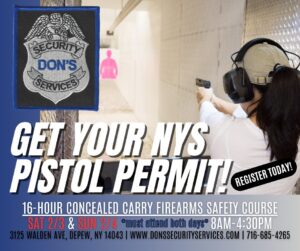NYS Concealed Carry Firearms Safety Course for Pistol Permit